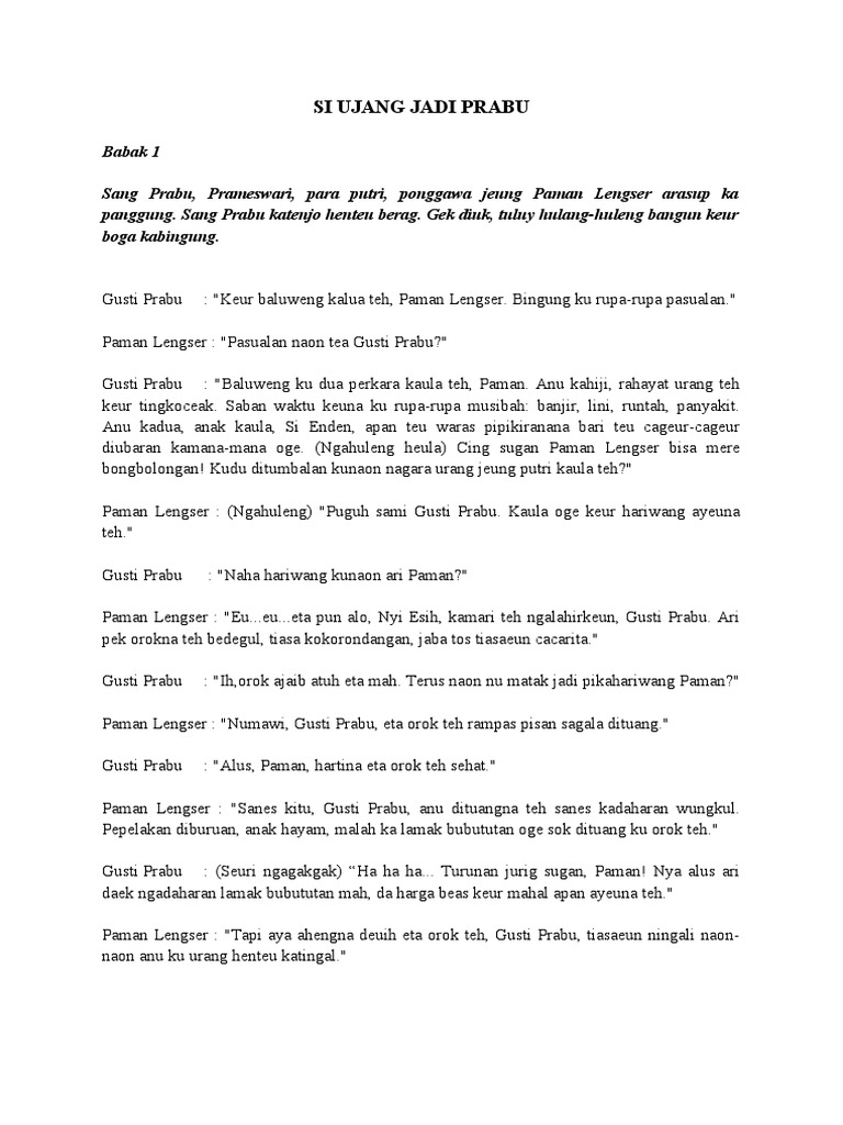 Si Ujang Jadi Prabu | PDF