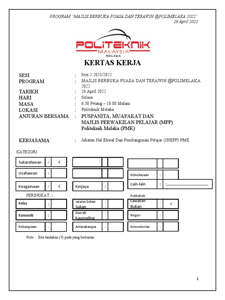 Majlis Berbuka Puasa Dan Terawih | PDF Majlis Berbuka Puasa Dan Terawih | PDF