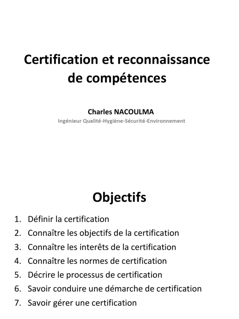 Certification-Cous Contrôle Qualité-Certification Iso 9001 | PDF ...