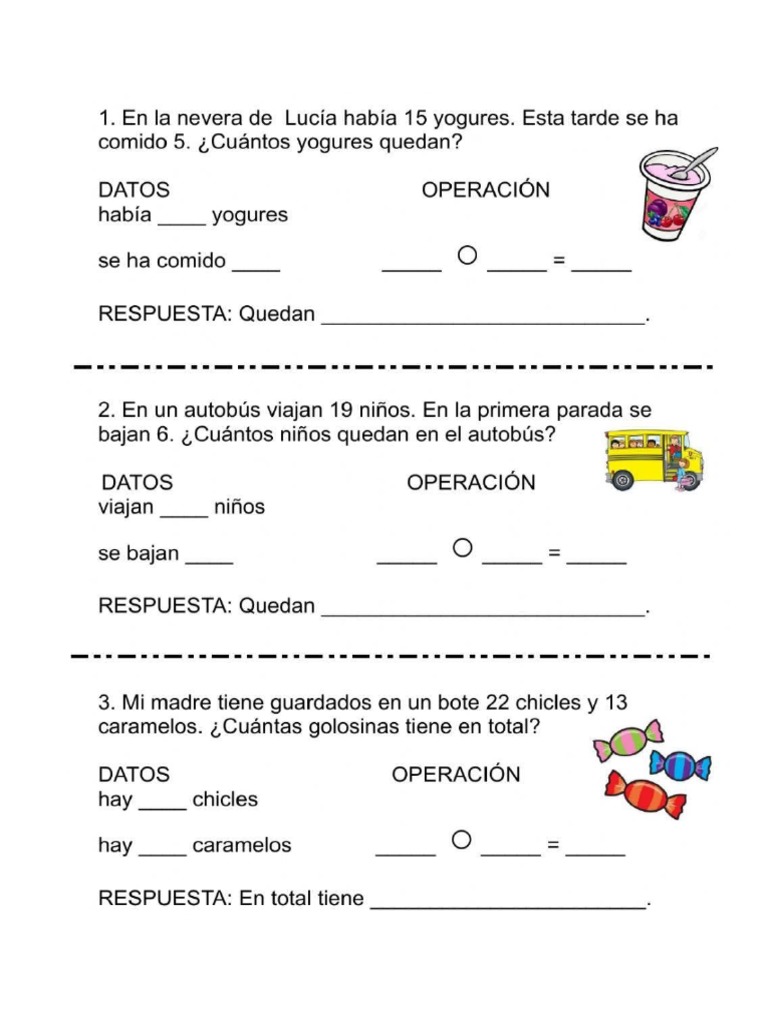 Problemas de Suma y Resta | PDF