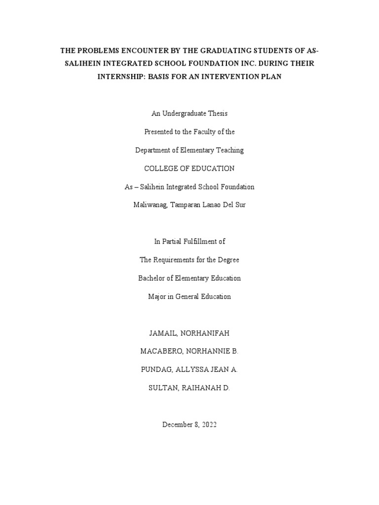 Thesis Draft 1 | PDF | Teachers | Learning