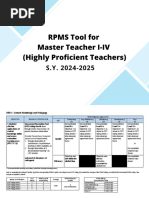 Annex A - PMES Tool For Proficient Teachers SY 2024-2025 | PDF | Learning | Teachers