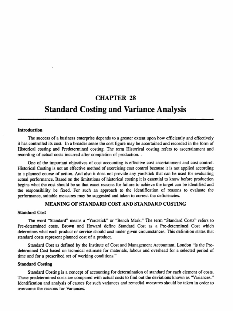Standard Costing and Variance Analysis | PDF | Cost Accounting ...