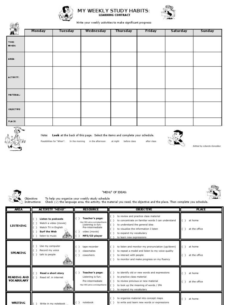 U4 My Weekly Study Habits | PDF