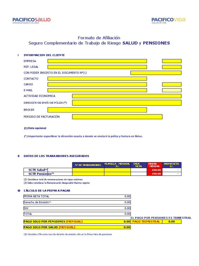 Formato SCTR | PDF | Salario
