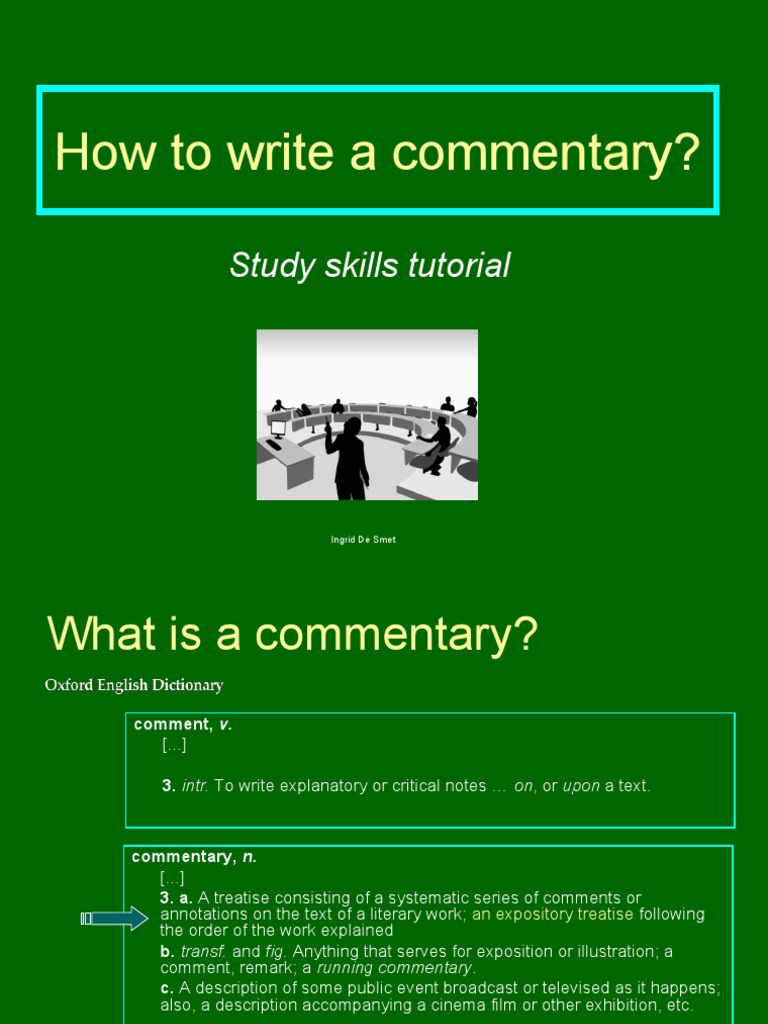 How To Write A Commentary - PPT 13 | Download Free PDF | Essays | Poetry