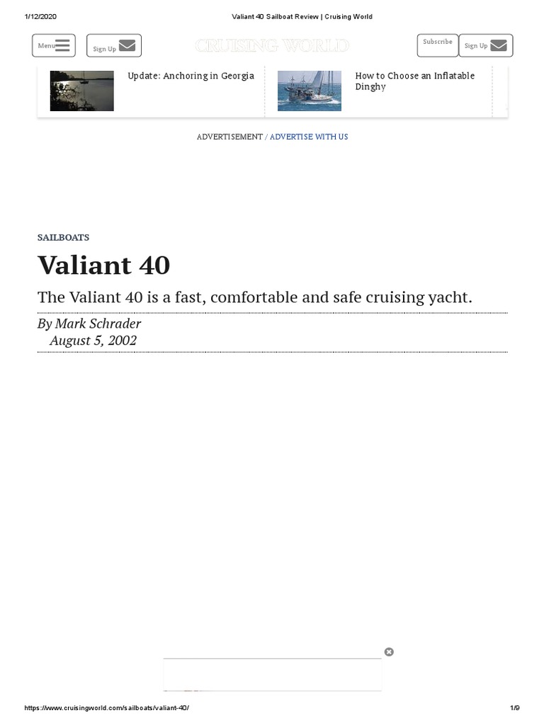 Valiant 40 Sailboat Review - Cruising World | PDF | Water Transport | Boats