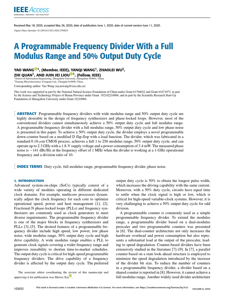 Full Modulus Programmable Frequency Divider | PDF | Electrical Circuits ...