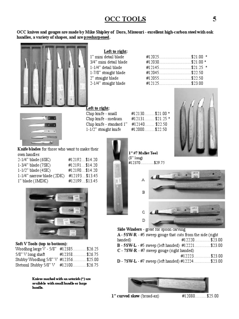 Occ Tools 5: 1" #7 Mallet Tool | PDF | Knife | Blade