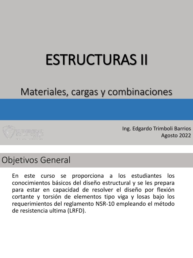 Clase de Estructuras II PRIMERA CLASE Agosto 2022 | PDF | Deformación (ingeniería) | Hormigón