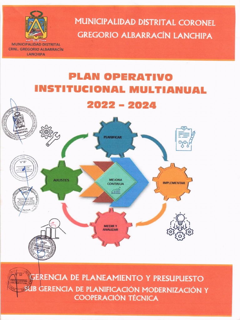 Plan Operativo Institucional Multianual 2022-2024 | PDF | Planificación