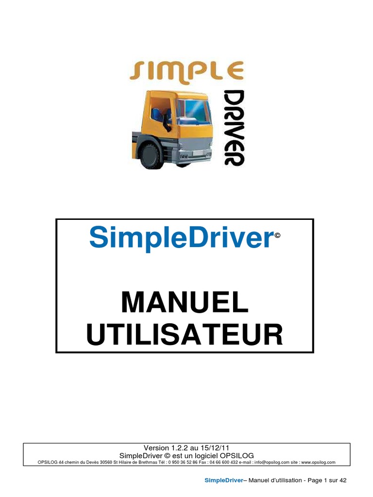 Manuel Simple Driver | PDF | Sauvegarde (informatique) | Microsoft Excel