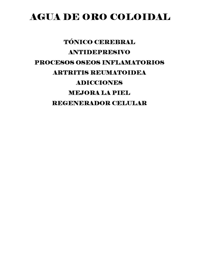 Oro Coloidal | PDF | Artritis | Coloide