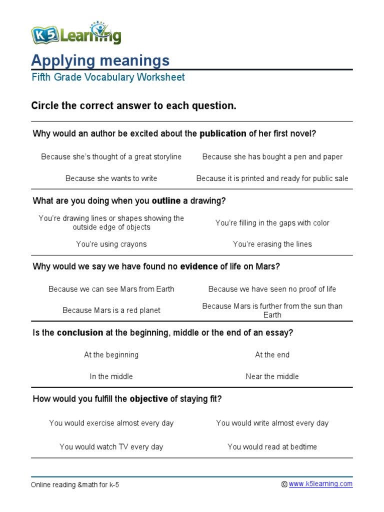Grade 5 Applying Meanings 1 | PDF | Mars | Drawing
