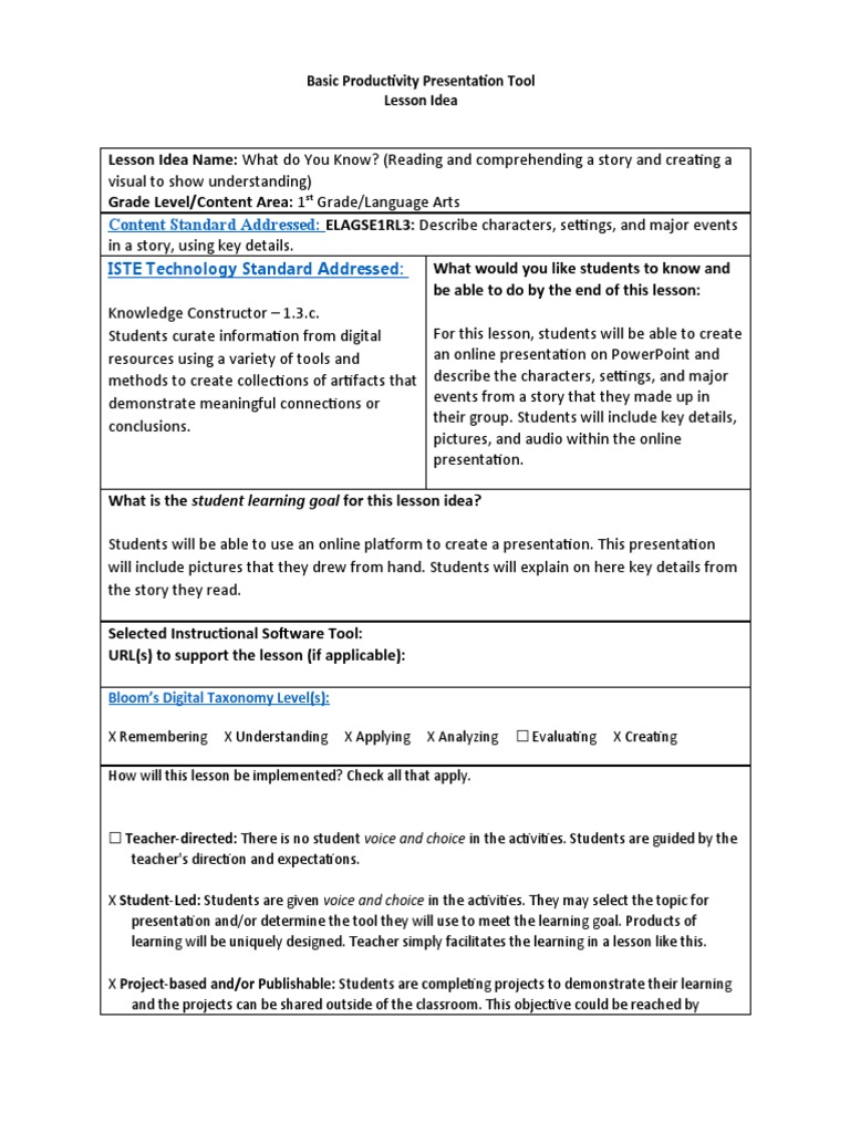 Basic Productivity Tools Lesson - Itec 3100 | PDF | Learning | Project ...