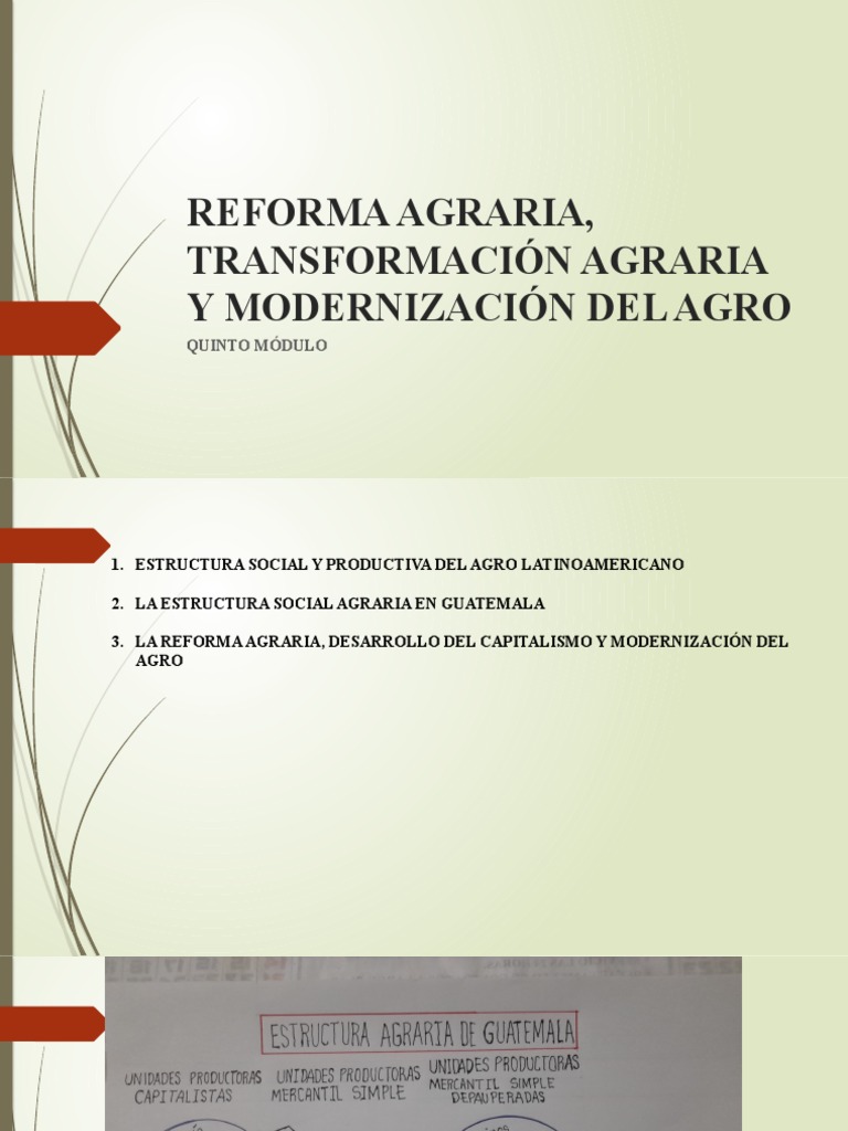 Reforma Agraria, Transformación Agraria y Modernización Del | PDF ...