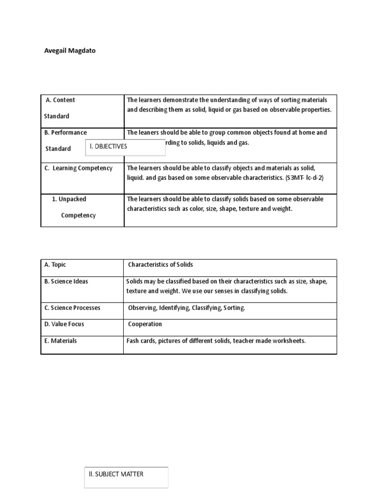 Classifying Solids by Observable Characteristics | PDF | Behavior ...