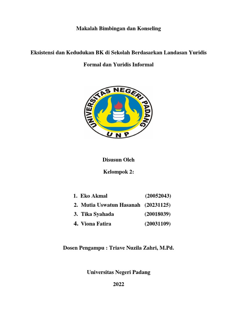 Kelompok 2 - BK (Eksistensi Dan Kedudukan BK Di Sekolah Berdasarkan ...