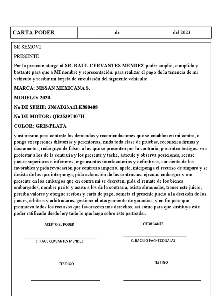 Carta Poder | PDF
