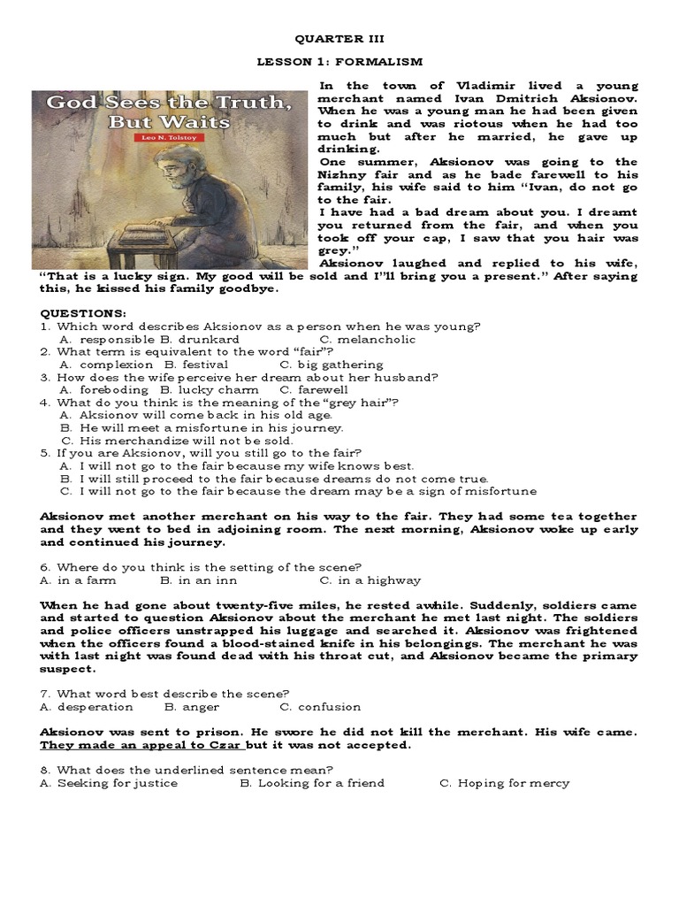 God Sees The Truth But Waits | PDF