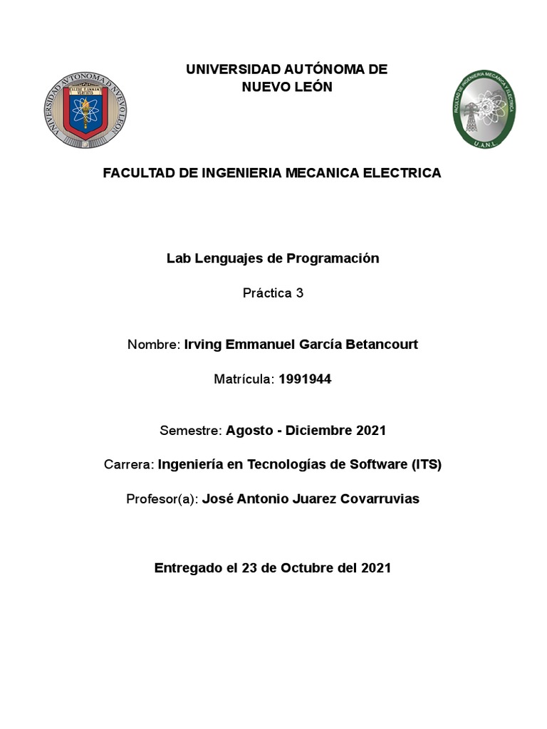 Prac 3 Lab LENPRO | PDF | Informática | Ingeniería