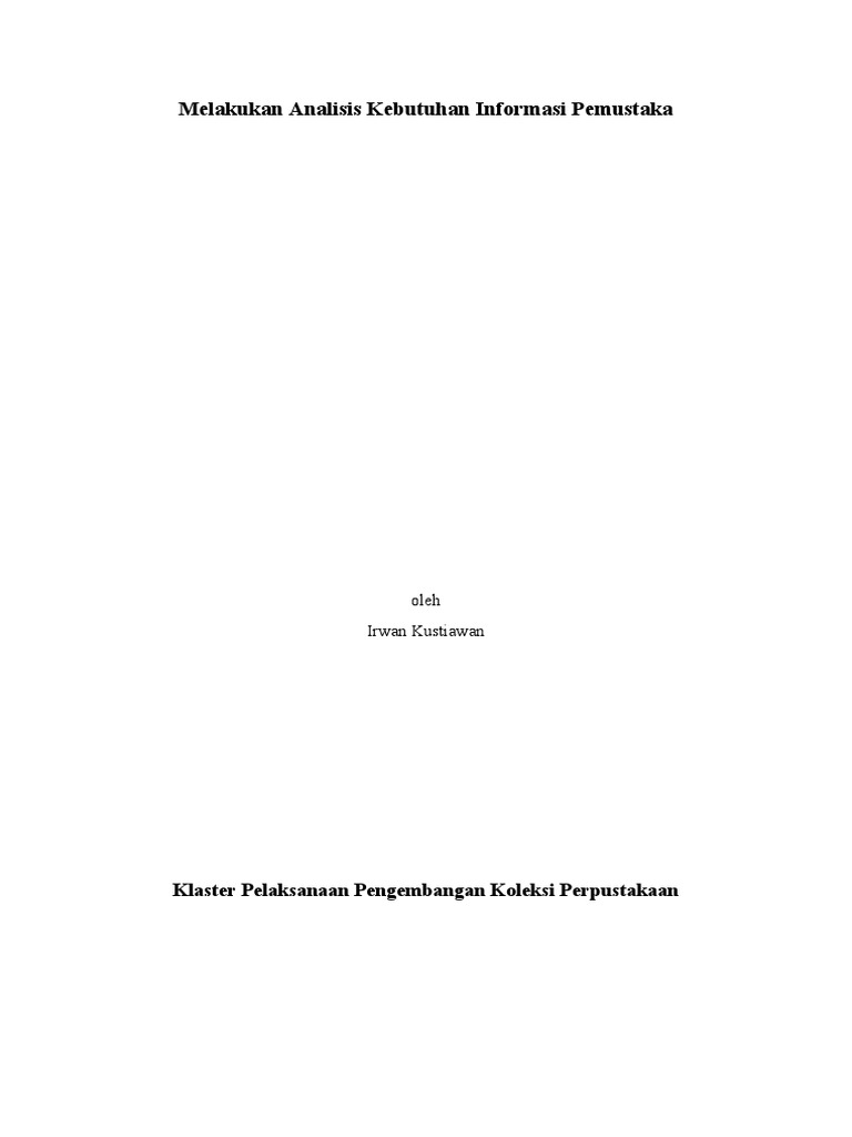 Proses Analisis Kebutuhan Informasi Pemustaka | PDF