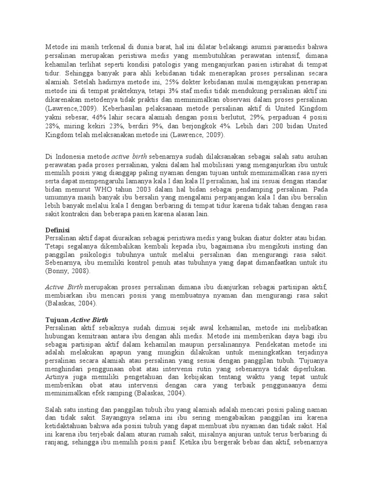 Active Birth by Fadilah | PDF