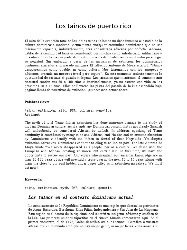 Los Tainos de Puerto Rico | PDF