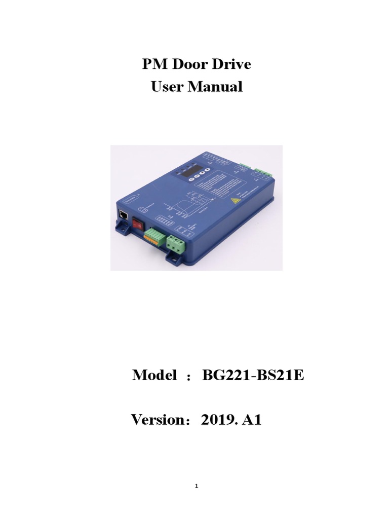BG221-BS21E User Manual 2019.A1 | PDF | Electric Motor | Parameter (Computer Programming)