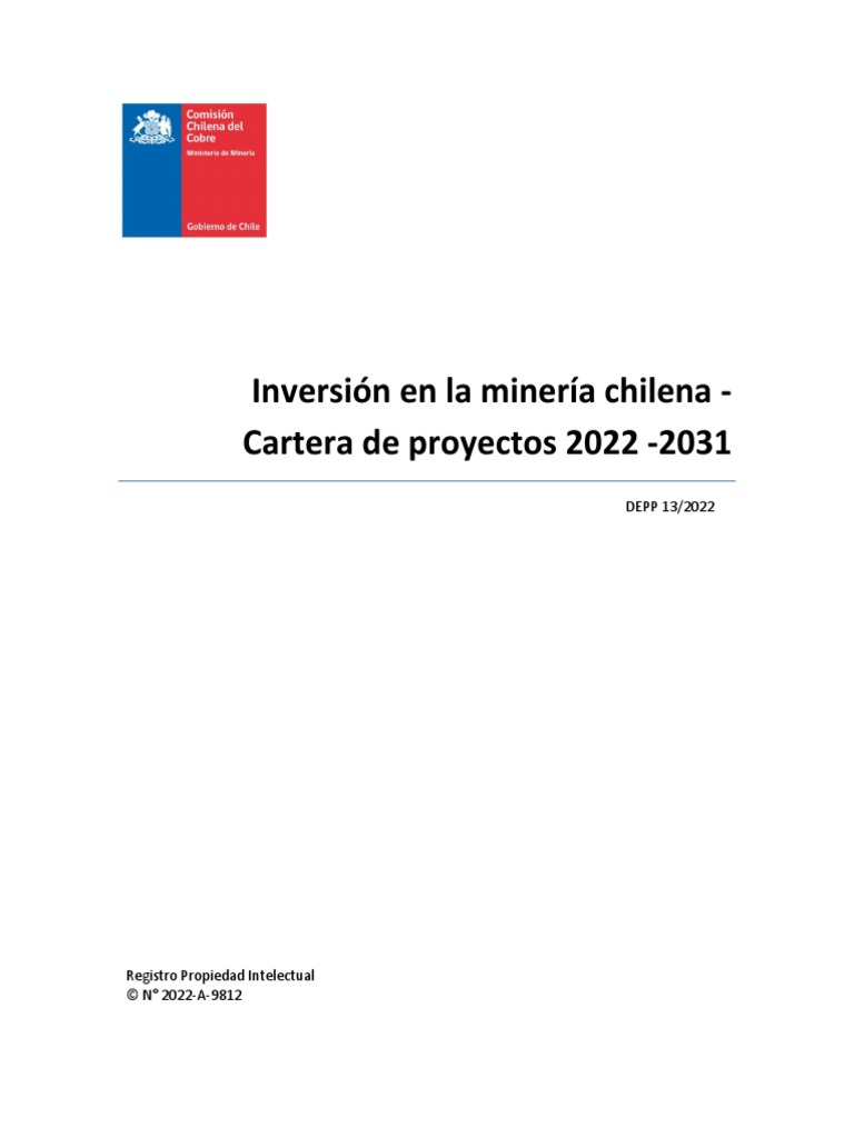 Cartera de Proyectos 2022-2031 | PDF | Minería | Chile
