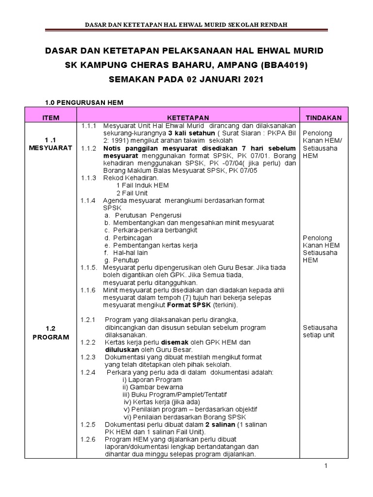 Dasar Ketetapan Hem 2022 | PDF