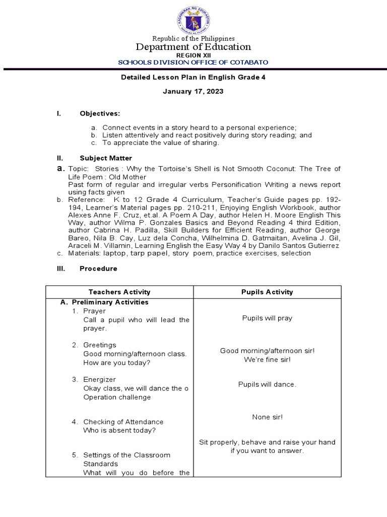 DLP English 1-17-2023 | PDF