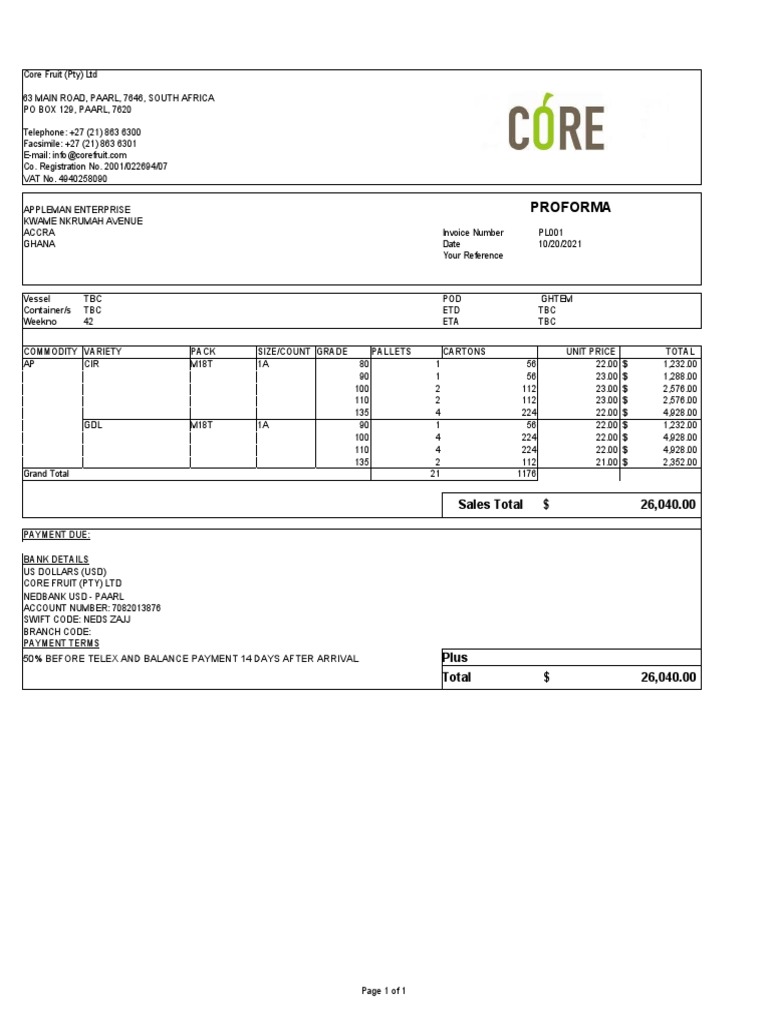 Proforma 01 | PDF | Banking | Business