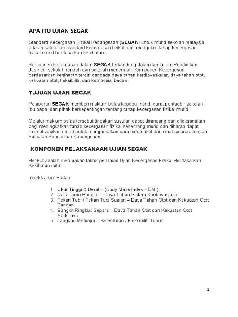 Pelaksanaan SEGAK | PDF