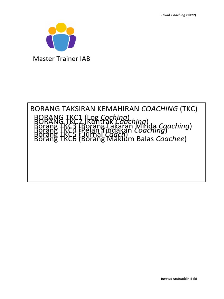 Rekod Coaching CC (TKC 1 - 6) | PDF