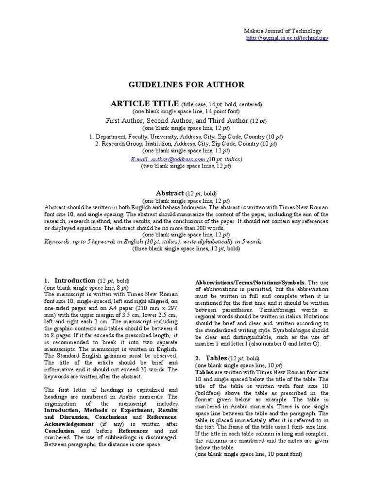 Submission Template - MJT | PDF | Typography | Notation