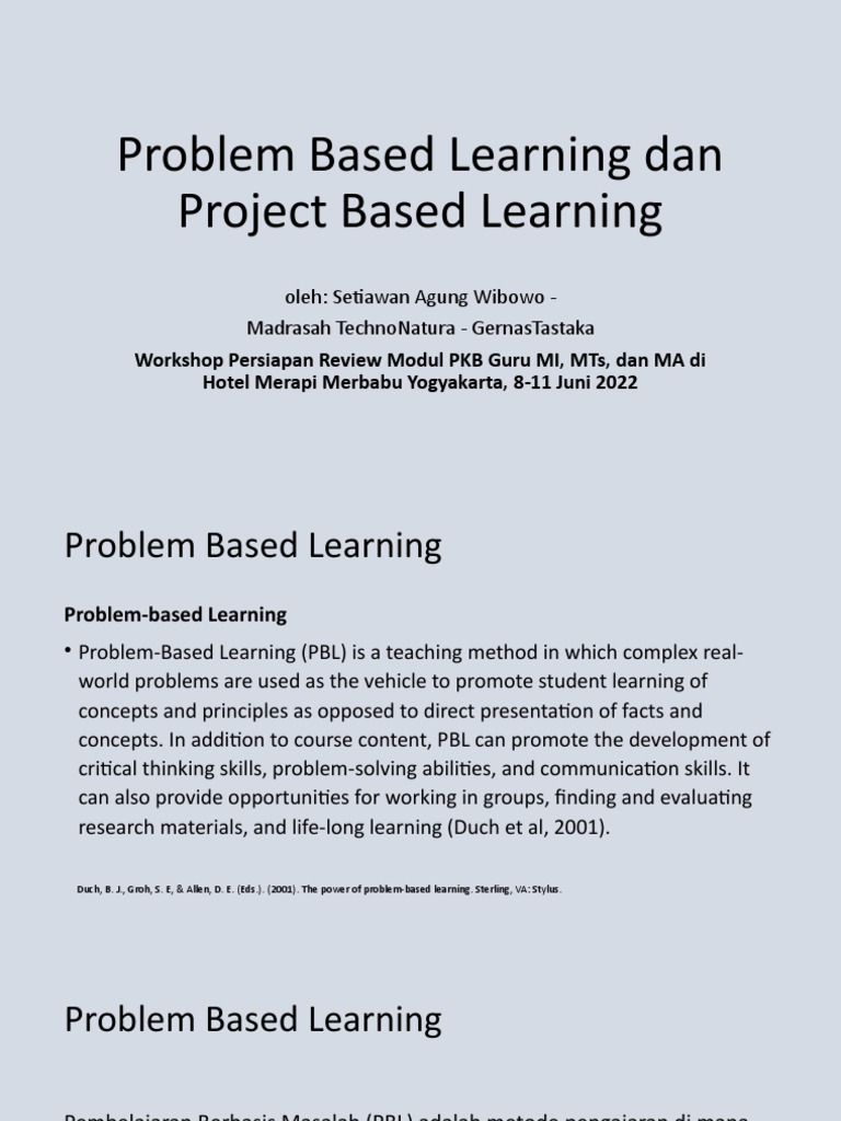 Problem Based Learning Dan Project Based Learning | PDF