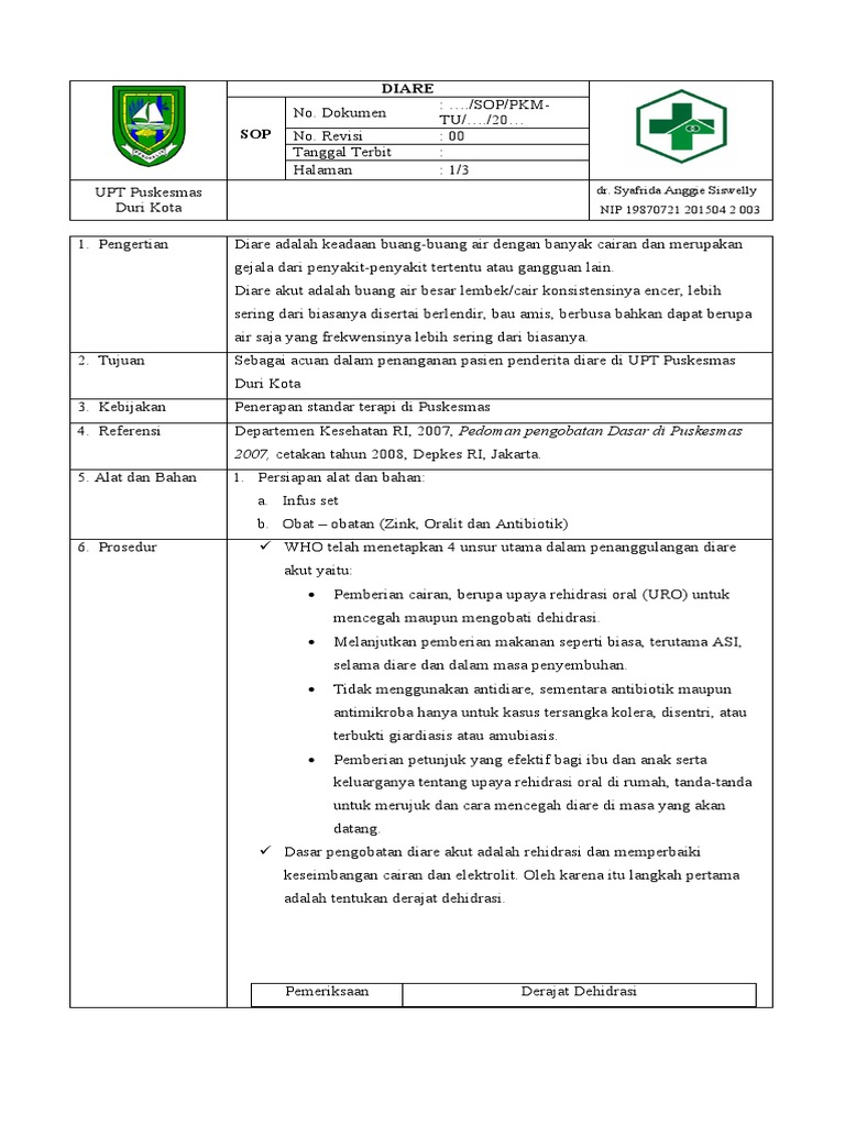 SOP Diare Akut | PDF