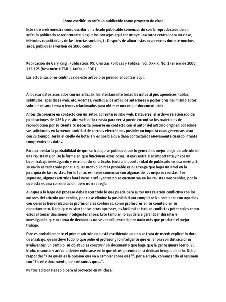Cómo Escribir Un Artículo | PDF