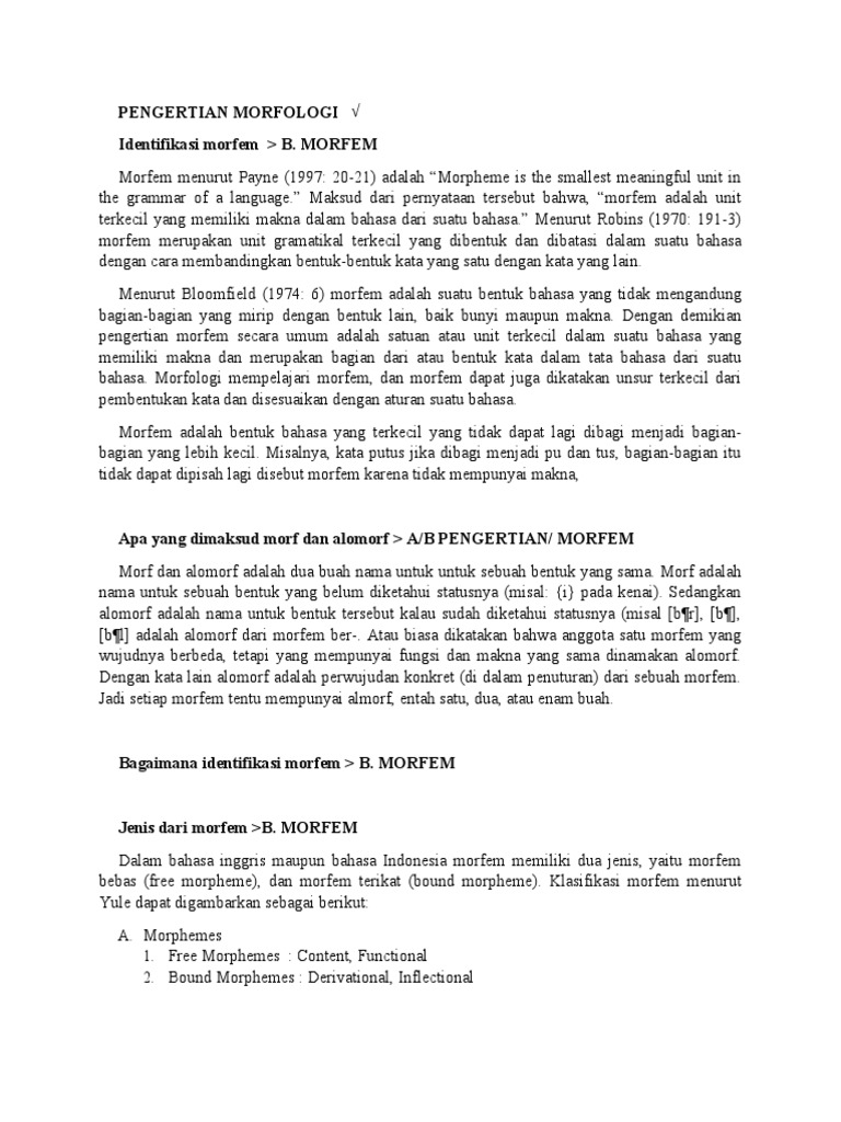 Coretan Materi Morfologi | PDF