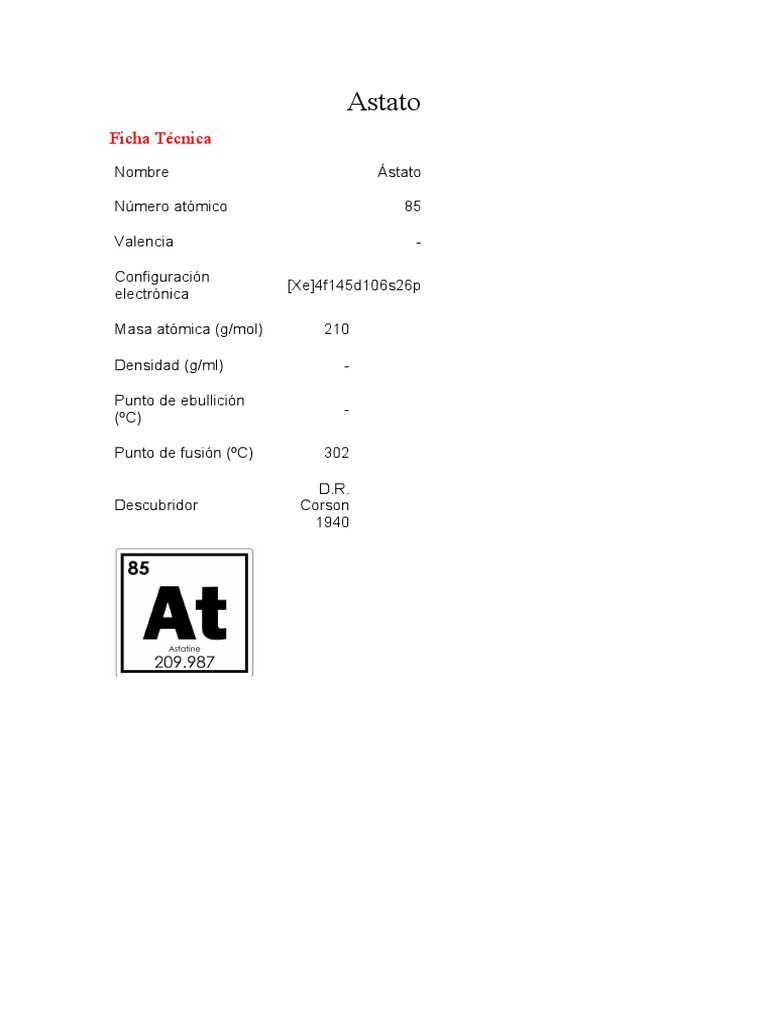Astato | PDF | Desintegración radioactiva | Química