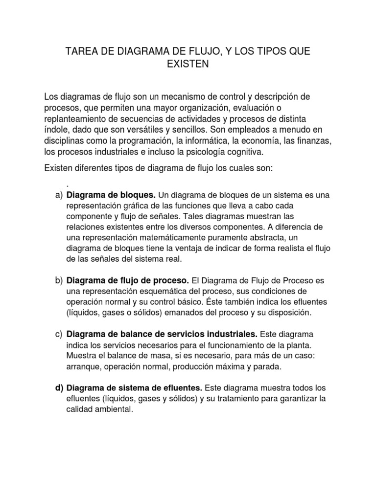 Tipos de Diagramas de Flujo Explicados | PDF | Tecnología