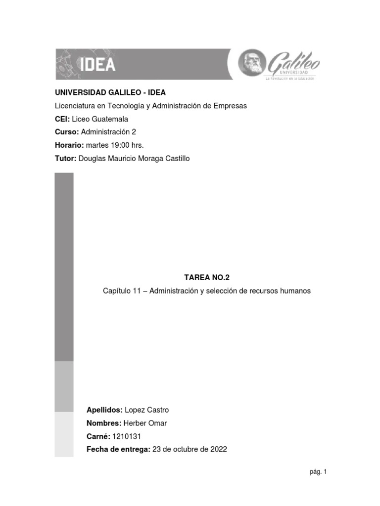 Tarea 2 Admon 2 | PDF | Gestión de recursos humanos