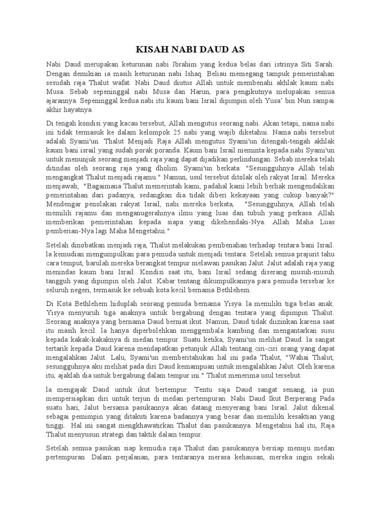 Kisah Nabi Daud dan Kepemimpinannya | PDF