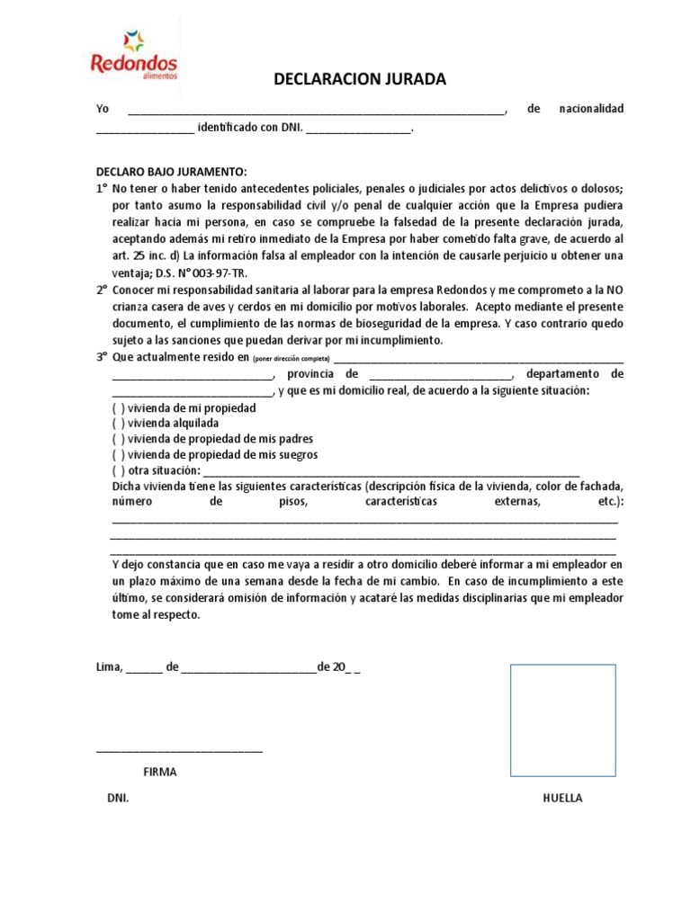 Declaracion Jurada Multiple | PDF | Justicia | Crimen y violencia