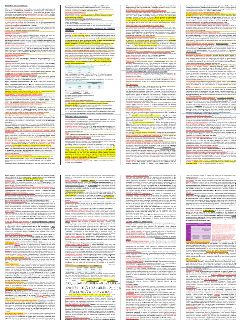 Atg Cheat Sheet Final | PDF | Valuation (Finance) | Risk Premium