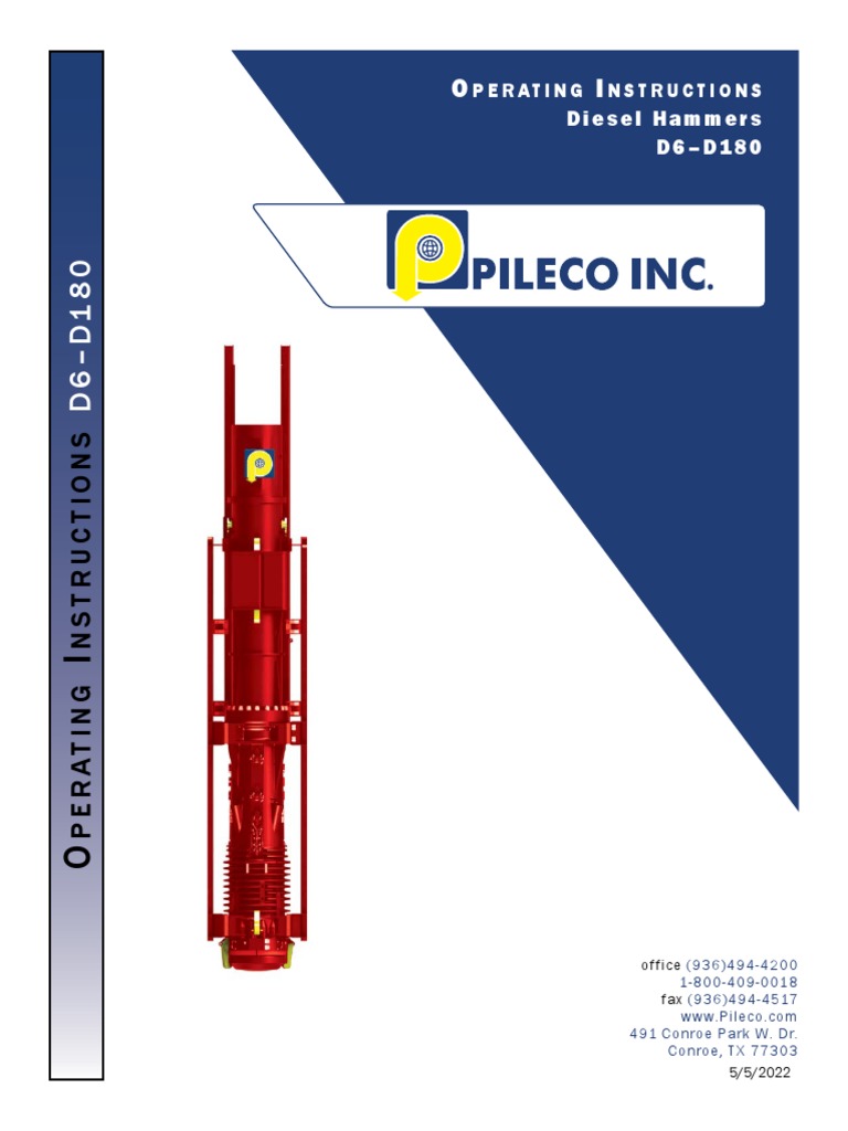 OperatingManual Pileco | PDF | Diesel Engine | Deep Foundation