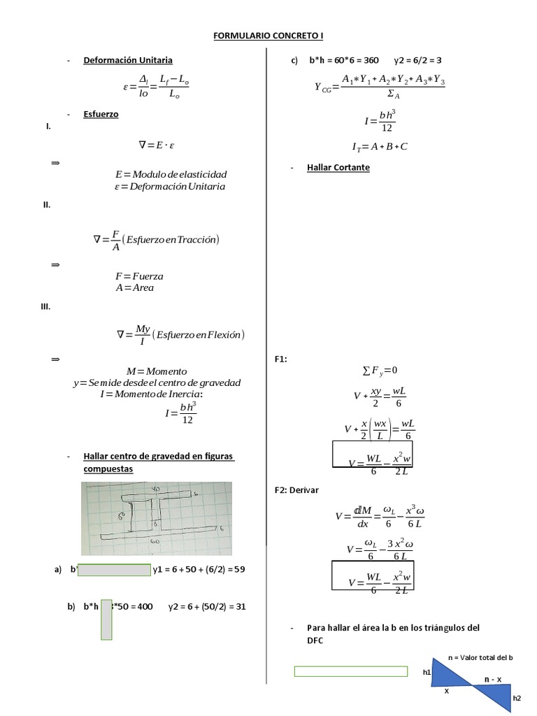 Formulario Concreto | PDF | Mecánica de Medios Continuos | Ingeniero civil