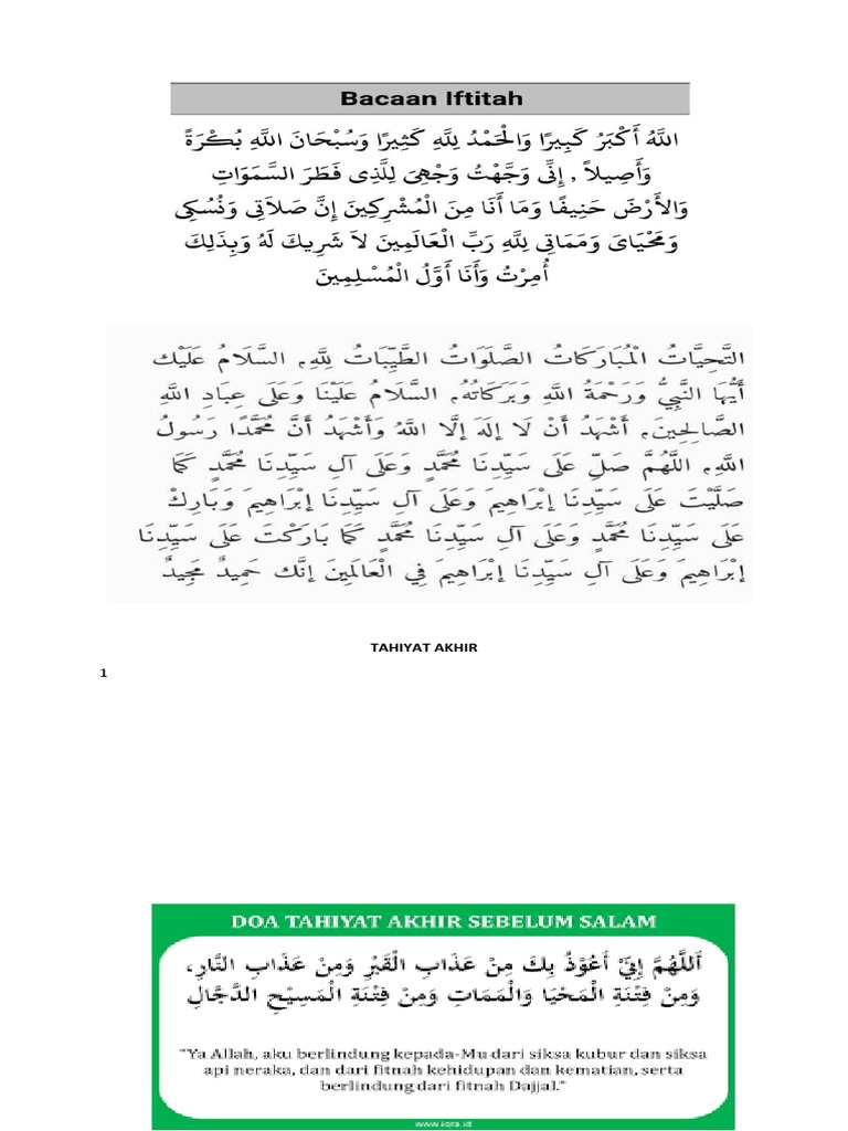 Bacaan Tahiyat Akhir | PDF