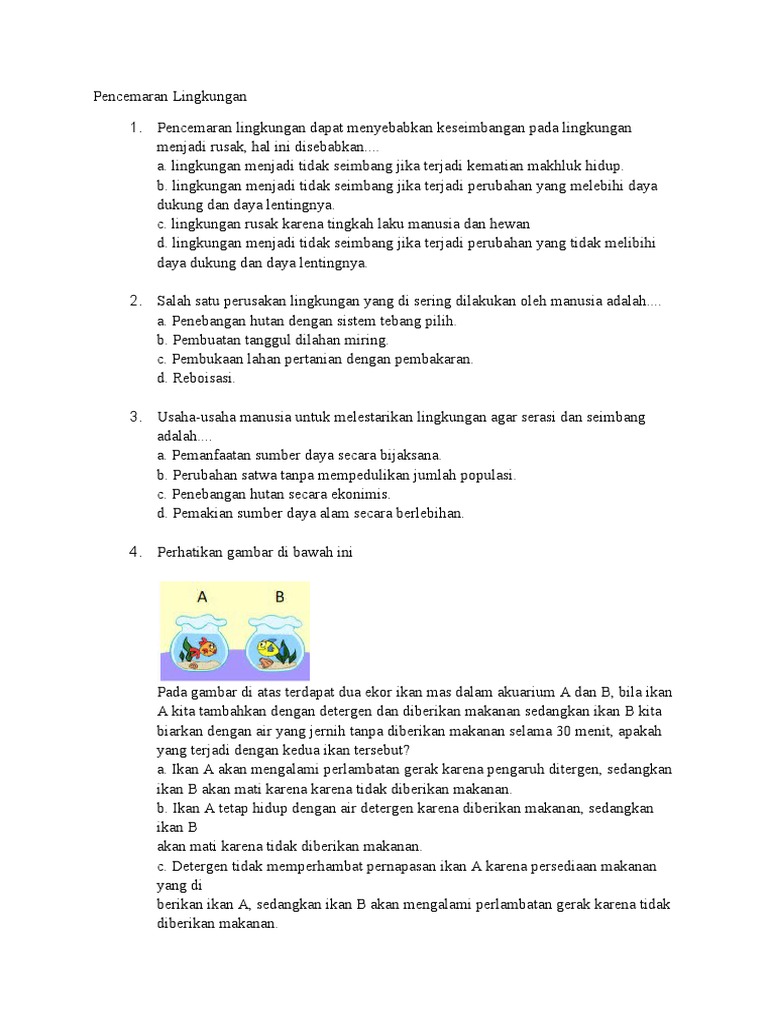 Soal Pencemaran Lingkungan | PDF